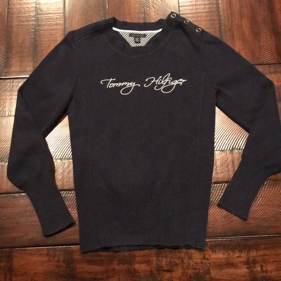 Tommy Hilfiger | Sweaters | Tommy Hilfiger Sweater Cursive Logo Size ...